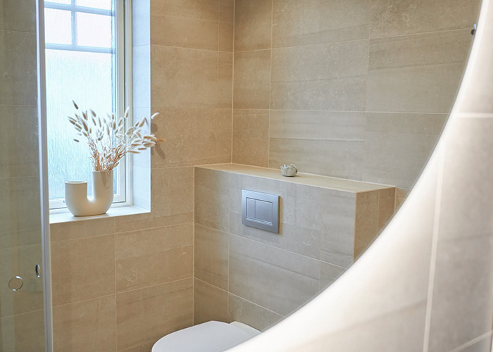 Badrum med klinker Bostone Ivory | Bohman & son